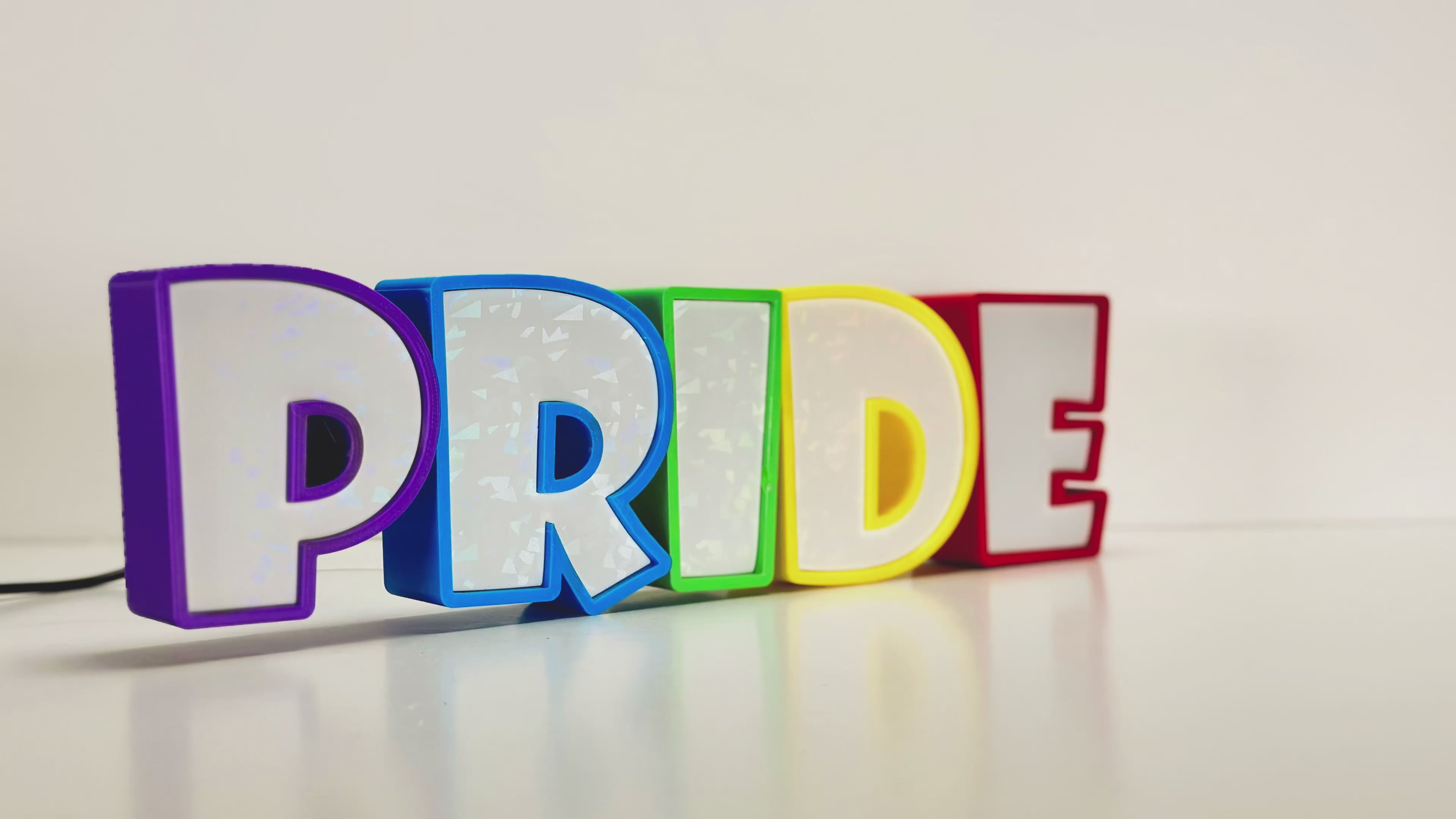 3D Printed LED Pride Sign - Bright & Colorful Design with LED ...